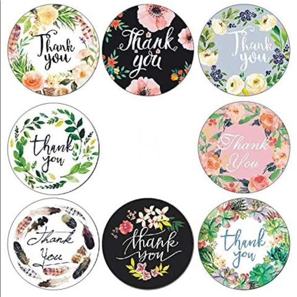 Office | Posh Boss 50 Floral Thank You Stickers | Poshmark